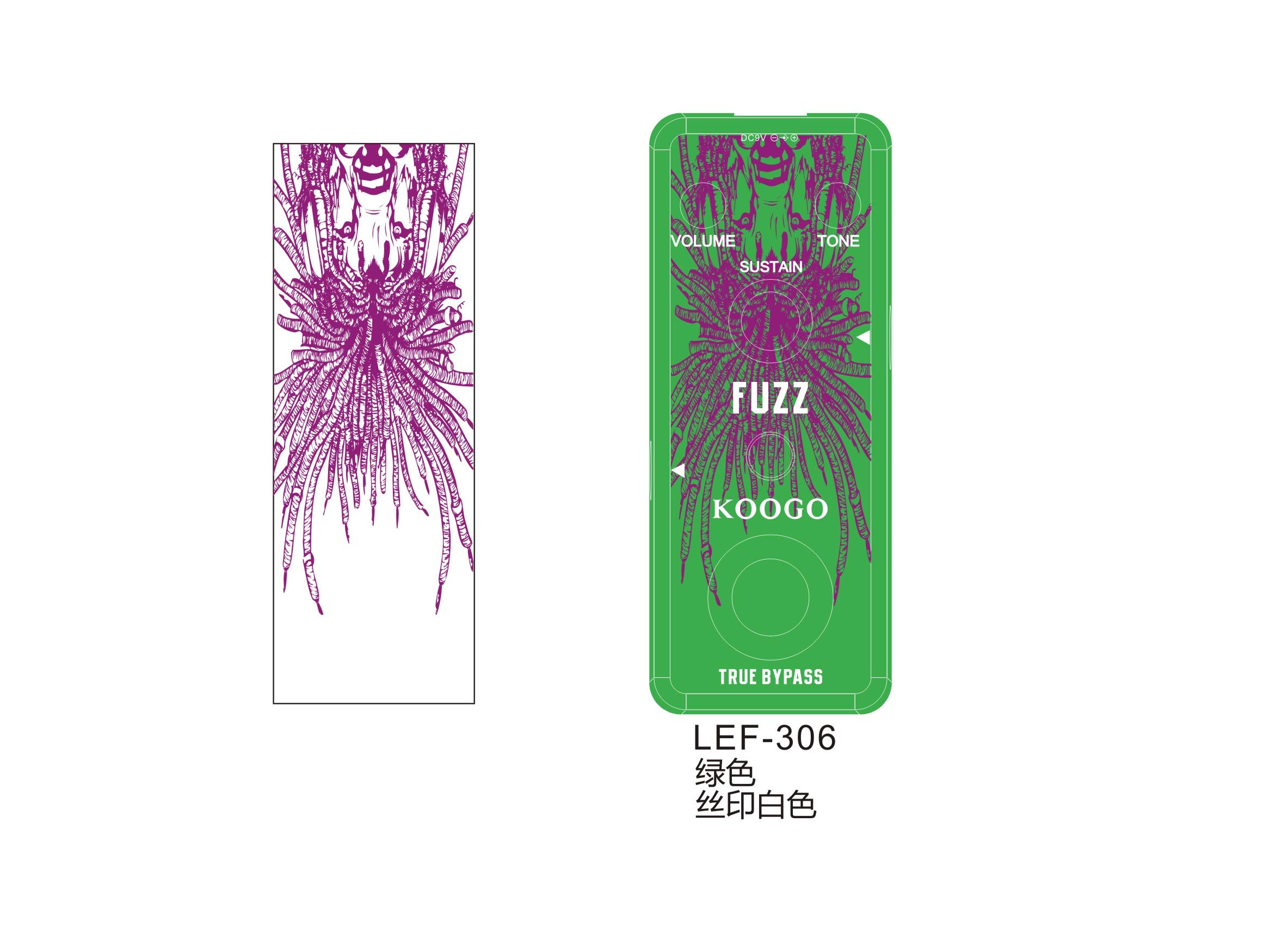 Koogo Fuzz Pedal Fuzz Distortion Effect Pedals for Electric Guitar Bass