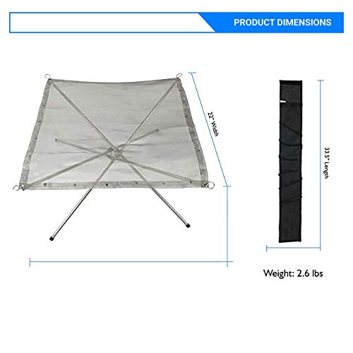 Rootless Portable Outdoor Firepit- Collapsible Steel Mesh Fireplace- Large Size