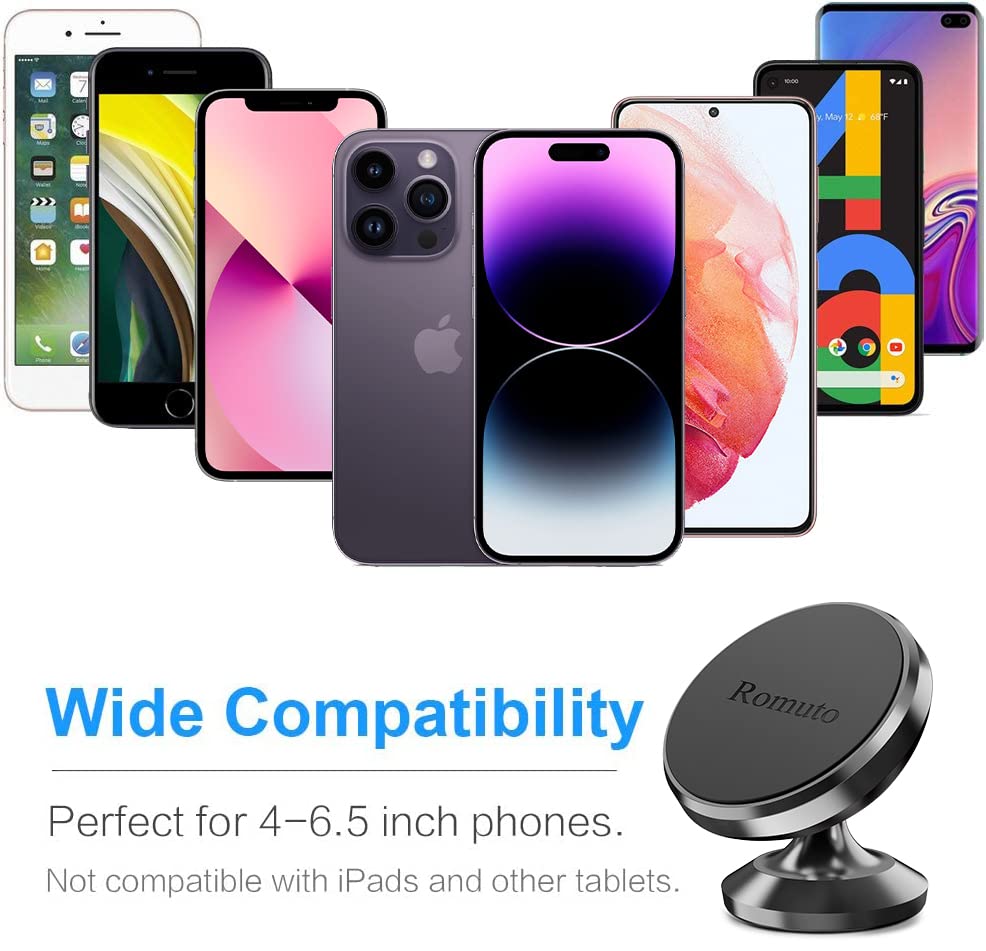 Romuto Car Phone Holder Mount Phone Mount for Car,Phone Holders for Your Car, Universal Hands Free Automobile Cell Phone Holder for All iPhone Android Phone