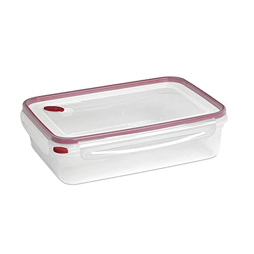 Sterilite 03426604 16.0 Cup BPA Free Rectangle UltraSeal Food Storage Container, For Meal Prep, Leftovers, or Work Lunch, Dishwasher Safe, Red 16 Pack