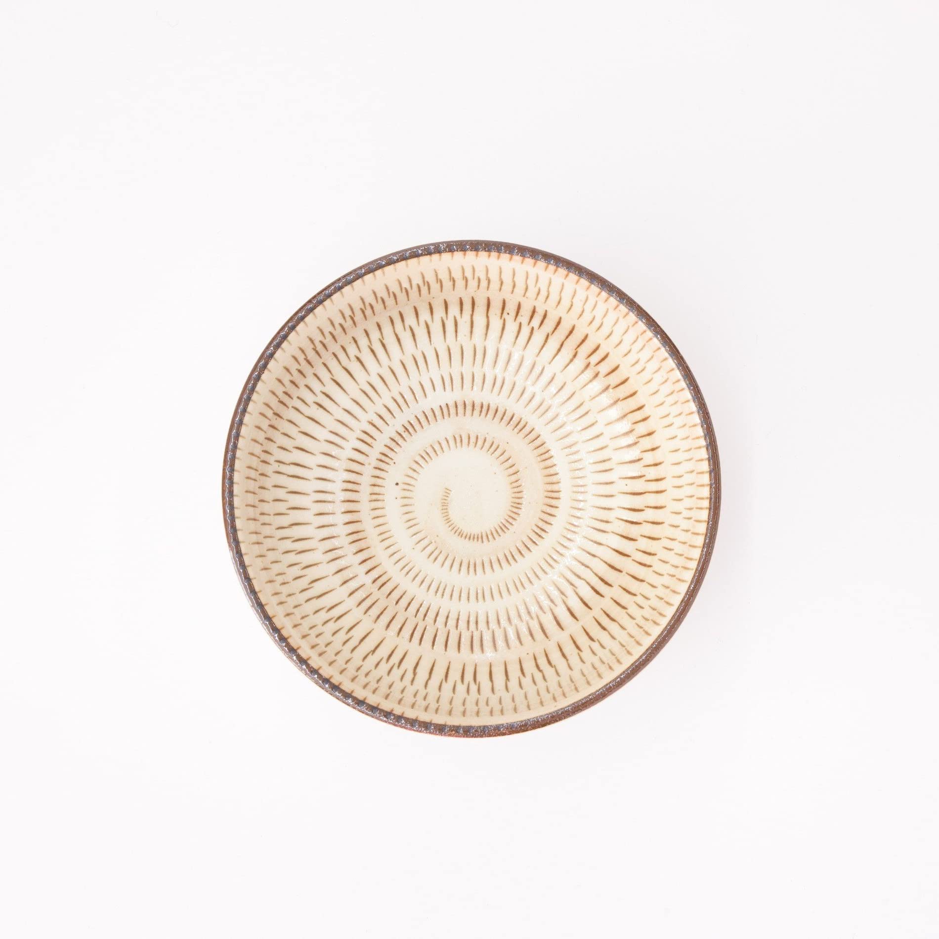 Mino Ware Serving Bowl, 5.2 inch, Beige, Mino-Mingei, Japanese Ceramic Soup/Salad Bowl, Microwave/Dishwasher Safe