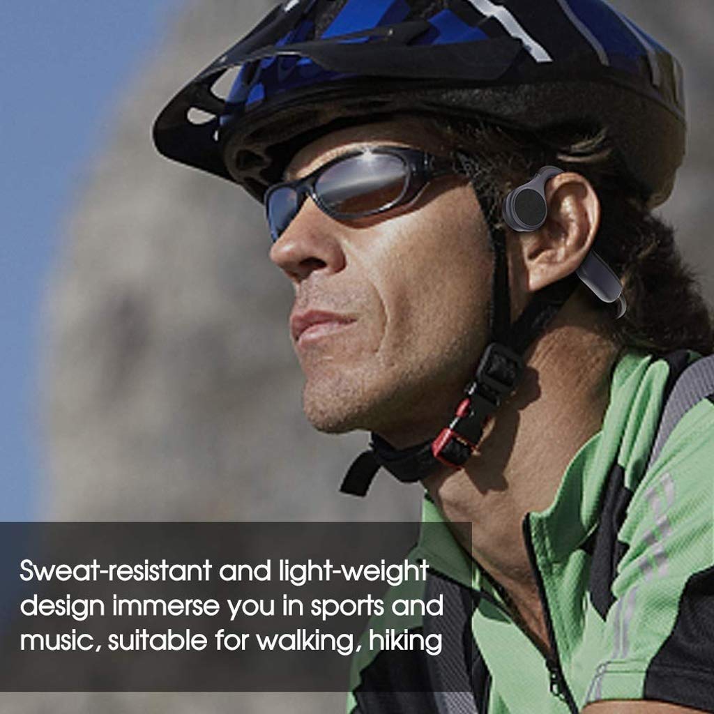 TBIIEXFL Bone Conduction Earphone, Sports Earphone Stereo Sweatproof with Microphone Running Bicycle Mountaineering Bone Sensor Earphone