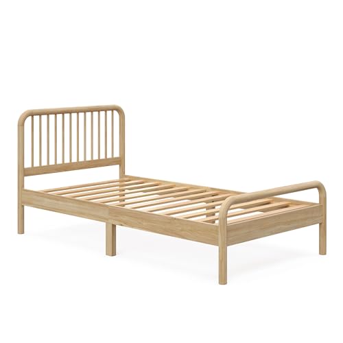 Storkcraft Next Porto Twin Bed (Natural) – GREENGUARD Gold Certified Fits Standard Twin Mattress, Sleek and Elegant Design, Easy to Assembly, Easy-to-Match Style
