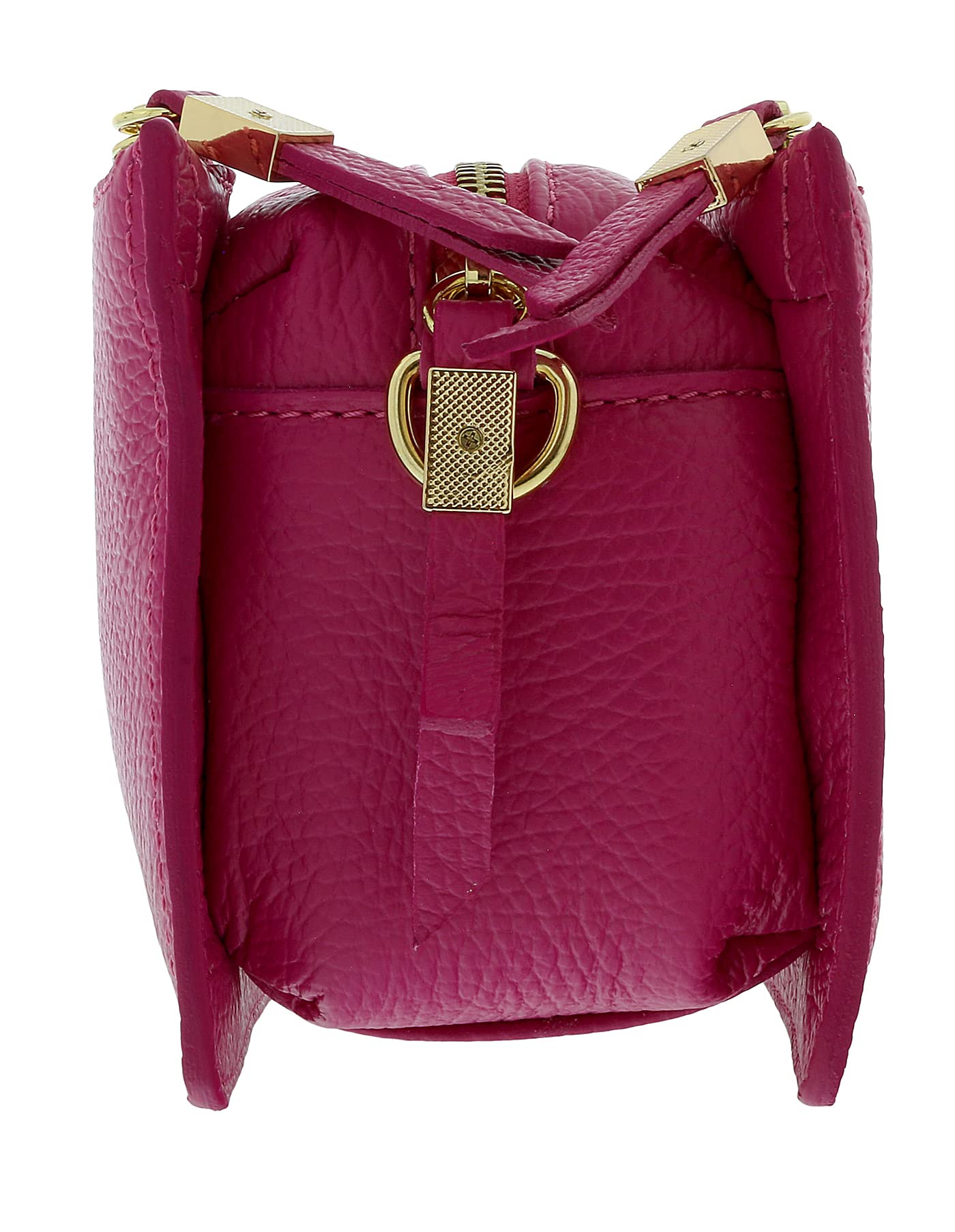 Pierre Cardin Fuschia Leather Small Structured Square Crossbody Bag for womens