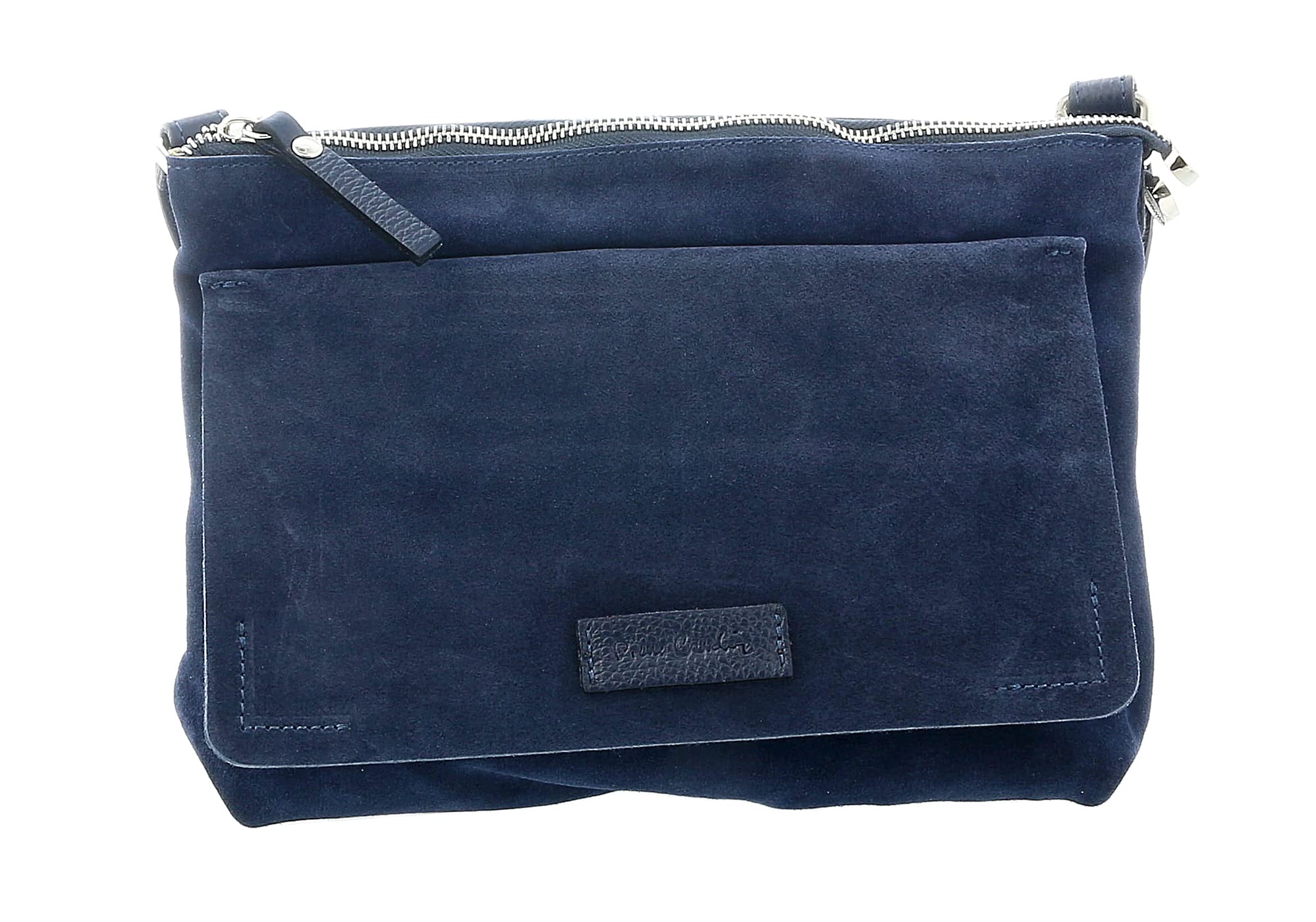 Pierre Cardin Navy Blue Leather Medium Suede Shoulder Bag for womens