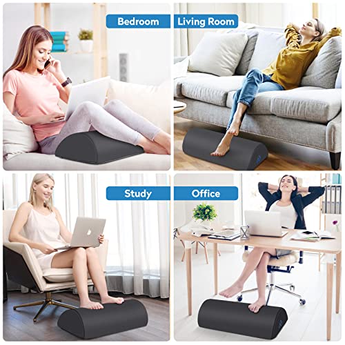 StepLively Foot Rest for Under Desk at Work-Ergonomic Design Foot Stool for Fatigue&Pain Relief with Memory Foam,Non Slip Bead,Washable Cover-Under Desk Footrest for Office,Home,Gaming(Grey)