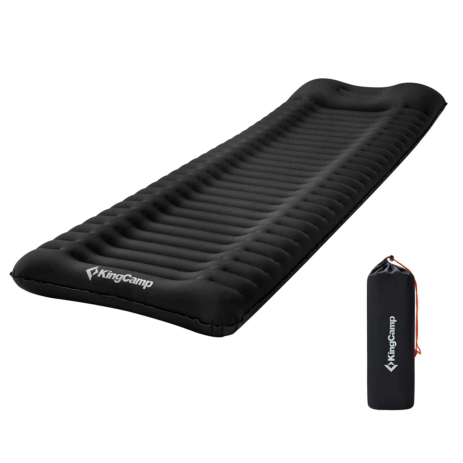 KingCamp Sleeping Pad Camping Air Mattress 3.9 Inches Thick Lightweight Comfortable Backpacking Pad with Build-in Pillow