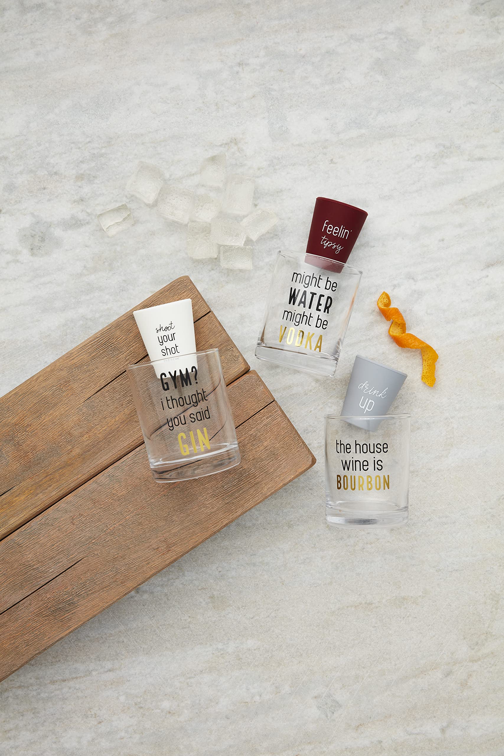 Mud Pie Bourbon Dof and Shot Glass Set, 8 oz 2 oz