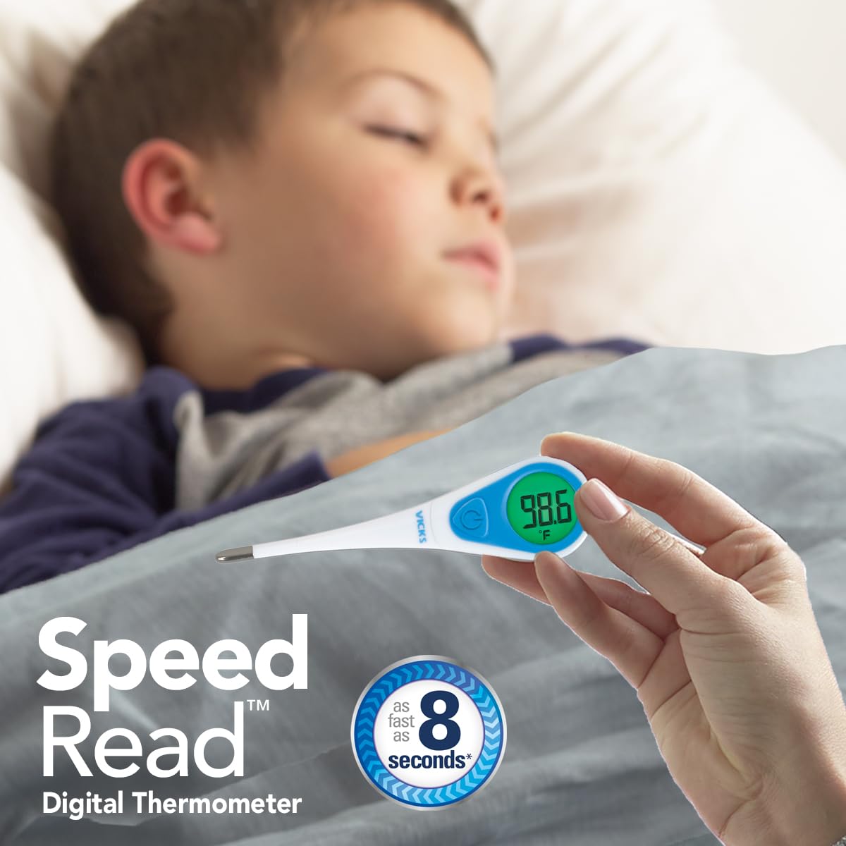 Vicks SpeedRead Digital Thermometer with Color-Coded Temperature Readings, Use as Oral Thermometer, Baby Rectal Thermometer or Under The Arm, Water Resistant, FSA and HSA Eligible