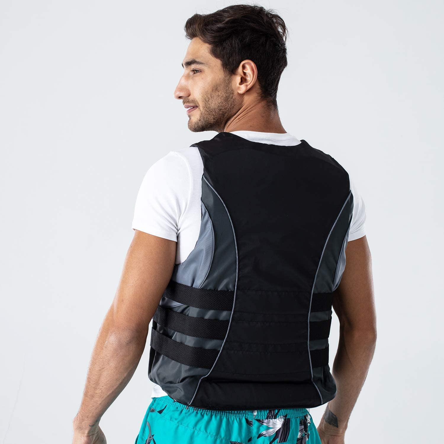 Leader Accessories Adult Universal Personal Flotation Device USCG Approved Life Jacket Vest (Black, 3XL)