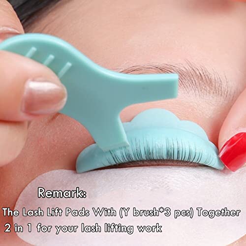 Lash Lift Pads,DIY Eyelash Lift Pads,Eyealsh Perm Rods, Lash Lifting at Home 10 Pcs Sky Blue Pads 5 Size SMM1M2L Reusable Soft Silicone Shields