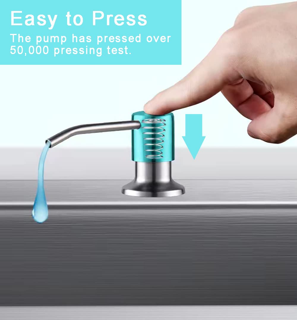 ONMUST Soap Dispenser for Kitchen Sink, Built in Soap Dispensers with 40 Inches Tube Connects Directly to Soap Bottle, No More Frequent Refills, Countertop Soap Dispenser Pump with 500ML Bottle