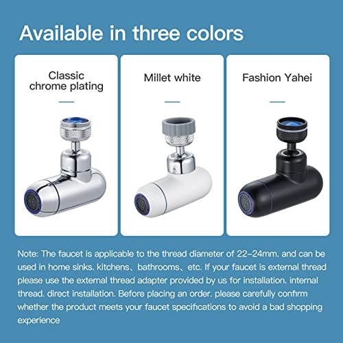 SUBMARINE Faucet Bubbler，720-Degree Multi-Angle Rotary Faucet Aerator、Extender，35 Degree Temperature Change Color，Can Be Used For Washing Face, Washing Eyes, Gargling, Etc(Silver)
