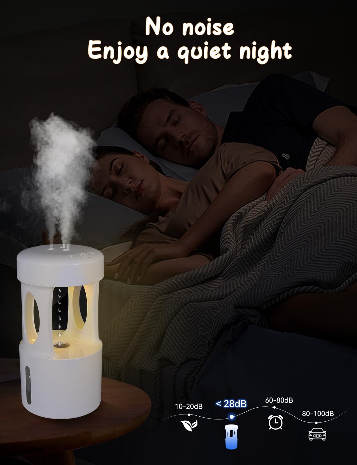 RooXchowla Anti Gravity Humidifier,Water Drop Humidifier ,Drip Drop Humidifier with Night Light,Rain Cloud Humidifierhigh-capacity Silent humidifier for Bedroom/Baby Nursery/Bathroom//Living Room.