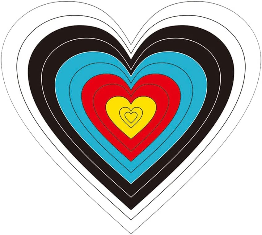 longbowmaker 60cm Archery Targets Traditional Targets Paper Hunting & Shooting (10 Targets in Pack) (Heart Shaped Targets)