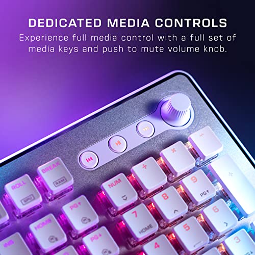 ROCCAT Vulcan II Max β Optical-Mechanical PC Gaming Keyboard with Customizable RGB Illuminated Keys and Palm Rest, Titan II Smooth Linear Switches, Aluminum Plate, 100M Keystroke Durability β White
