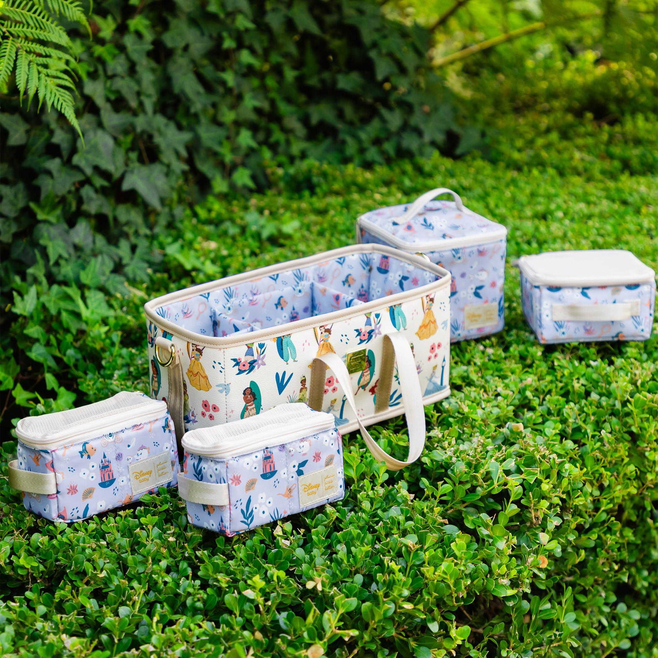 Petunia Pickle Bottom Inter-Mix Deluxe Kit | Baby Diaper Caddy Organizer | Keep Everything Organized in Diaper Bag, Stroller, or Nursery - Moon Leopard