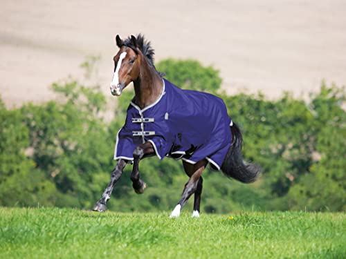 Highlander Plus Lite Standard Neck Horse Turnout Blanket (Navy, 72")