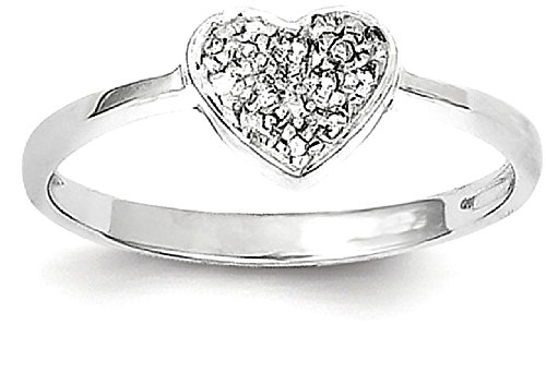 IceCarats 925 Sterling Silver Diamond Heart Ring Love Band Size 6