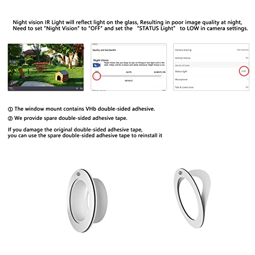 Teccle Window Mount for Google Nest Camera Indoor, Through Window Use Nest Cam, No Indoor Reflections (Black/Pack of 2)
