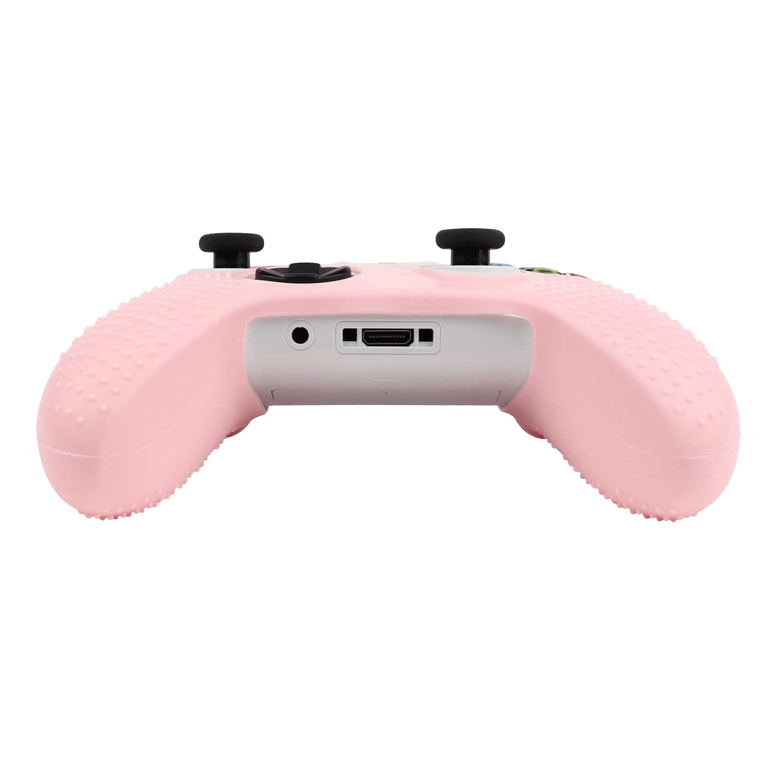 Pink Dots Controller Skins RALAN,Silicone Controller Cover Skin Protector Compatible for Xbox Series Controller (Pink Pro Thumb Grip x 2,Cat + Skull Cap &Cover Grip x 2).