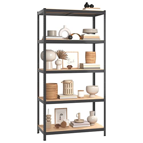 vidaXL 5-Layer Storage Shelf Anthracite Steel&Engineered Wood
