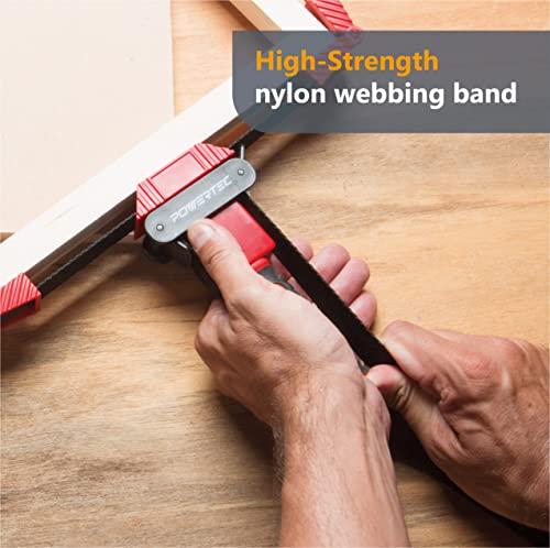 POWERTEC 71122 Deluxe Polygon Quick Release Band Clamp | Woodworking Frame Clamping Strap Holder