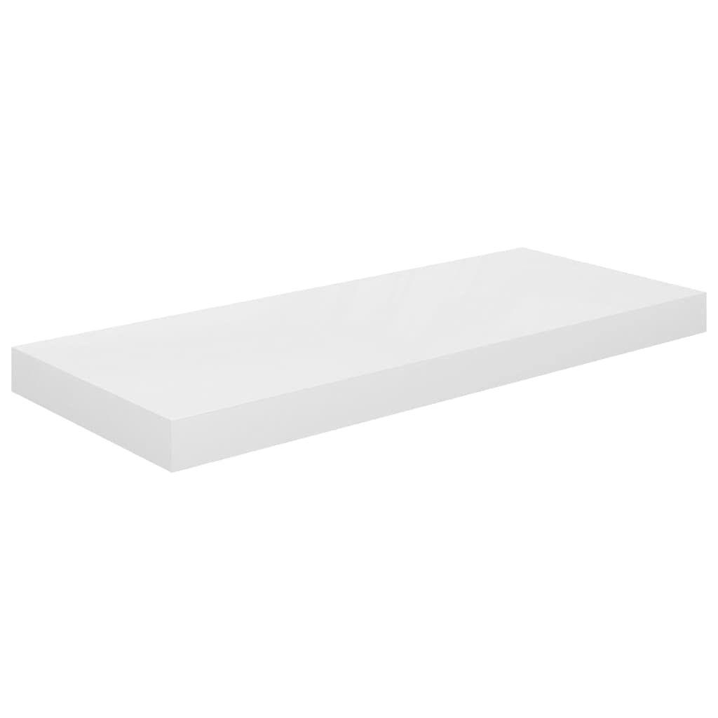 vidaXL Set of 4 High Gloss White Floating Shelves - Durable Honeycomb MDF with Metal Frame - 23.6"x9.3"x1.5"