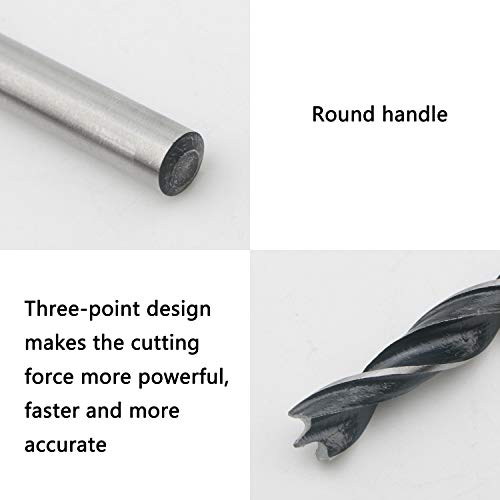 Rowiz 8PCS Brad Point Drill Bits 3-10mm Spiral Twist Wood Drill Bits Set For Soft, Hard, Veneered And Laminated Wood Mdf Acrylic