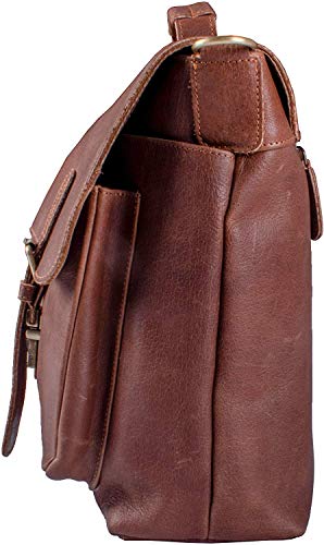 KomalC 16 Inch Leather briefcase Laptop Messenger Bags for Men and Women Best Office Satchel Bag