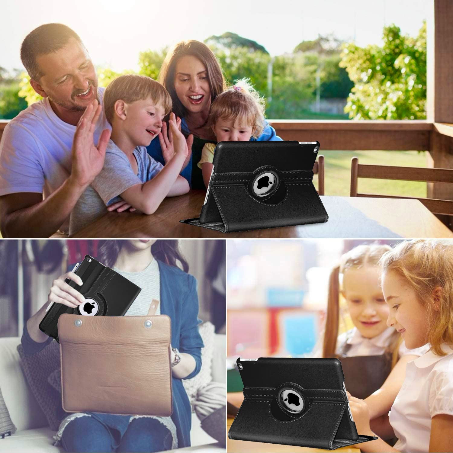 Rotating Case for iPad 9th Generation (2021) iPad 8th Generation (2020) iPad 7th Gen (2019) - 360 Degree Rotating Protective iPad Covers 10.2 Inch with Auto Sleep/Wake Function(Black)