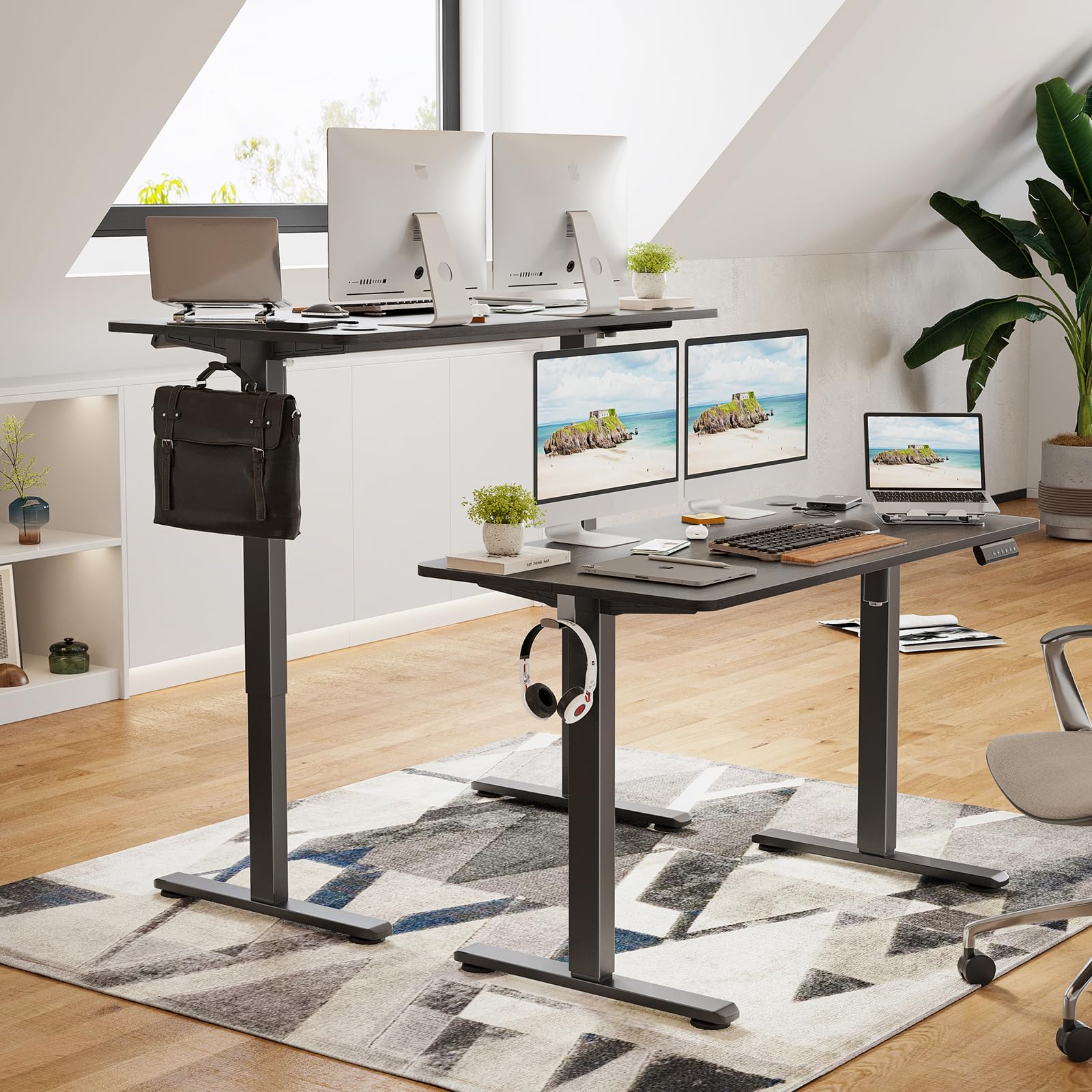 STARY Electric Standing Desk with Memory Preset 48 x 24 Inches Sit Stand up Desk Adjustable Height Desk Home Office Computer Workstation