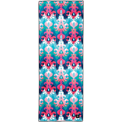 Hightide Yoga Mat Cover - Non Slip Microfiber Towel with Corner Pockets for Yoga and Bikram Hot Yoga in Two Sizes and Many Patterns (Radiance, 26" x 74")