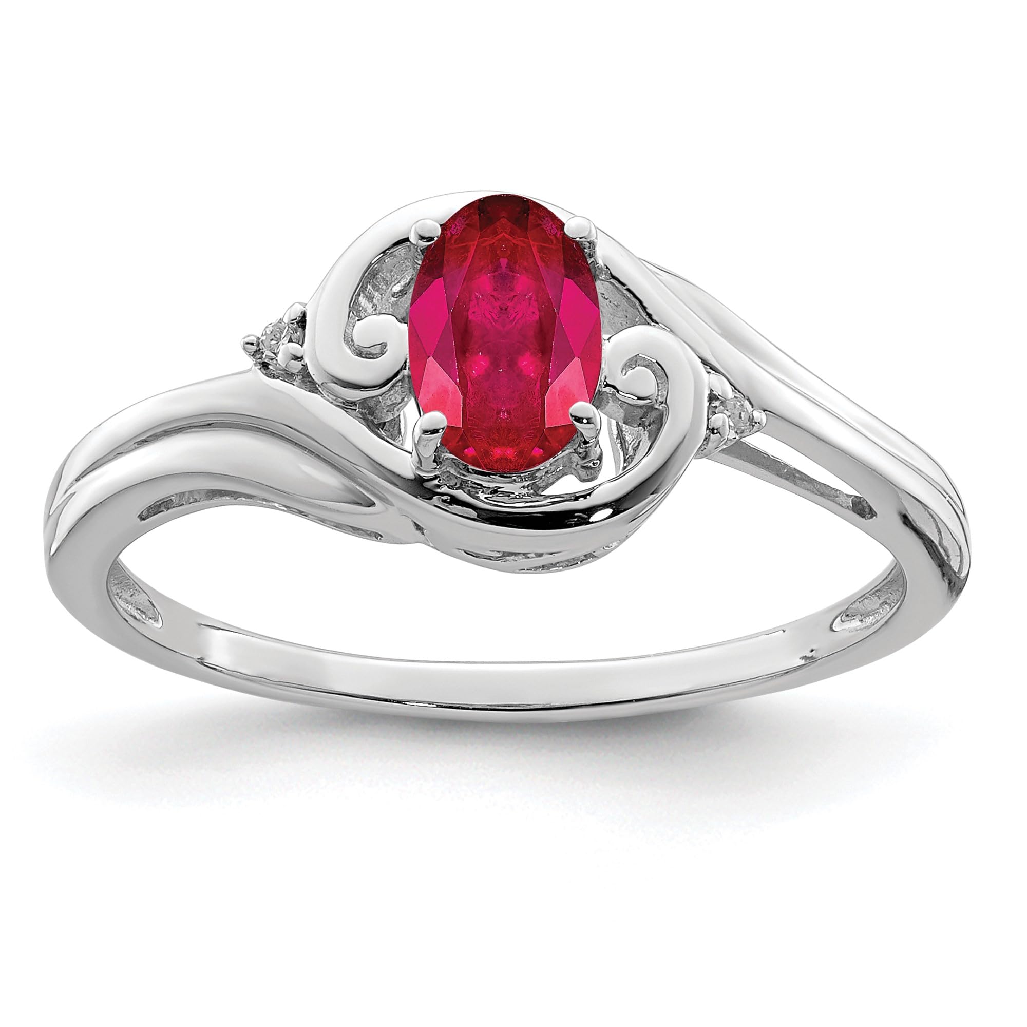 IceCarats 925 Sterling Silver Diamond Red Ruby Ring Gemstone Band Size 7