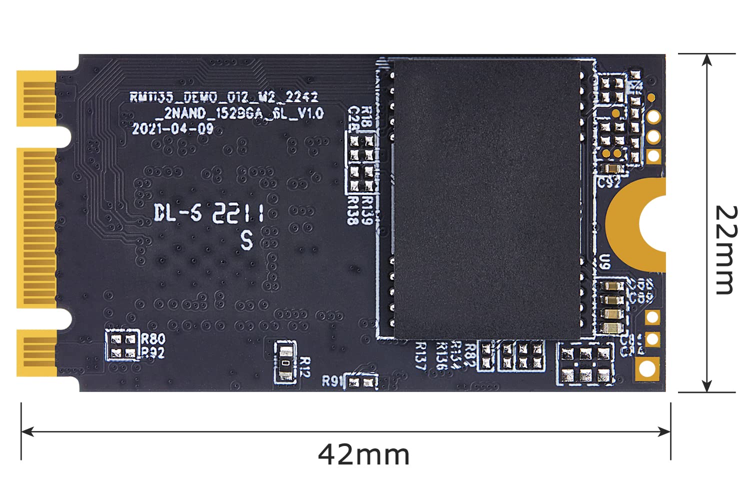 ROGOB 2TB M.2 SATA SSD 2242 NGFF B&M Key Internal Solid State Drive 6Gb/s for Desktop Laptop PC