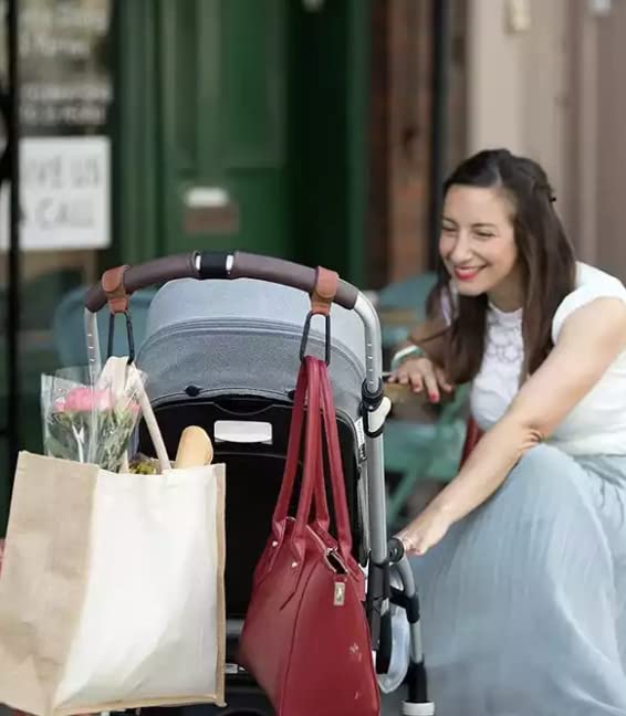 Stroller Hooks for Hanging - Mommy Hook for Stroller - Stroller Clips for Bags - Hook and Loop Carabiner Mom Clip for Bag - Straps for Diaper Bags - Mom Clip for Stroller