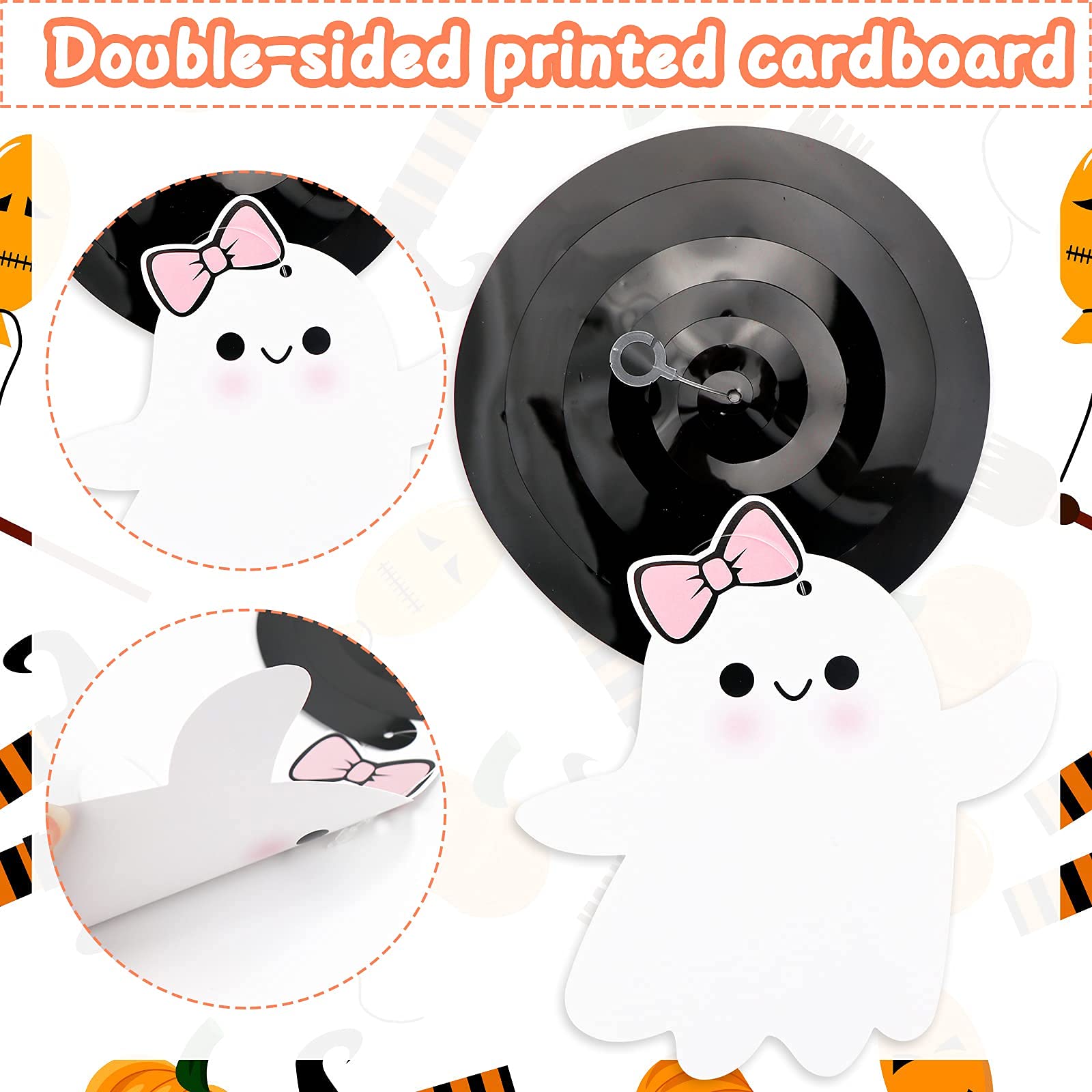 K KUMEED Halloween Decorations Hanging Swirls 20pcs, Ghost Hanging Decorations Perfect for Home Indoor Outdoor Halloween Baby Shower Party Decorations