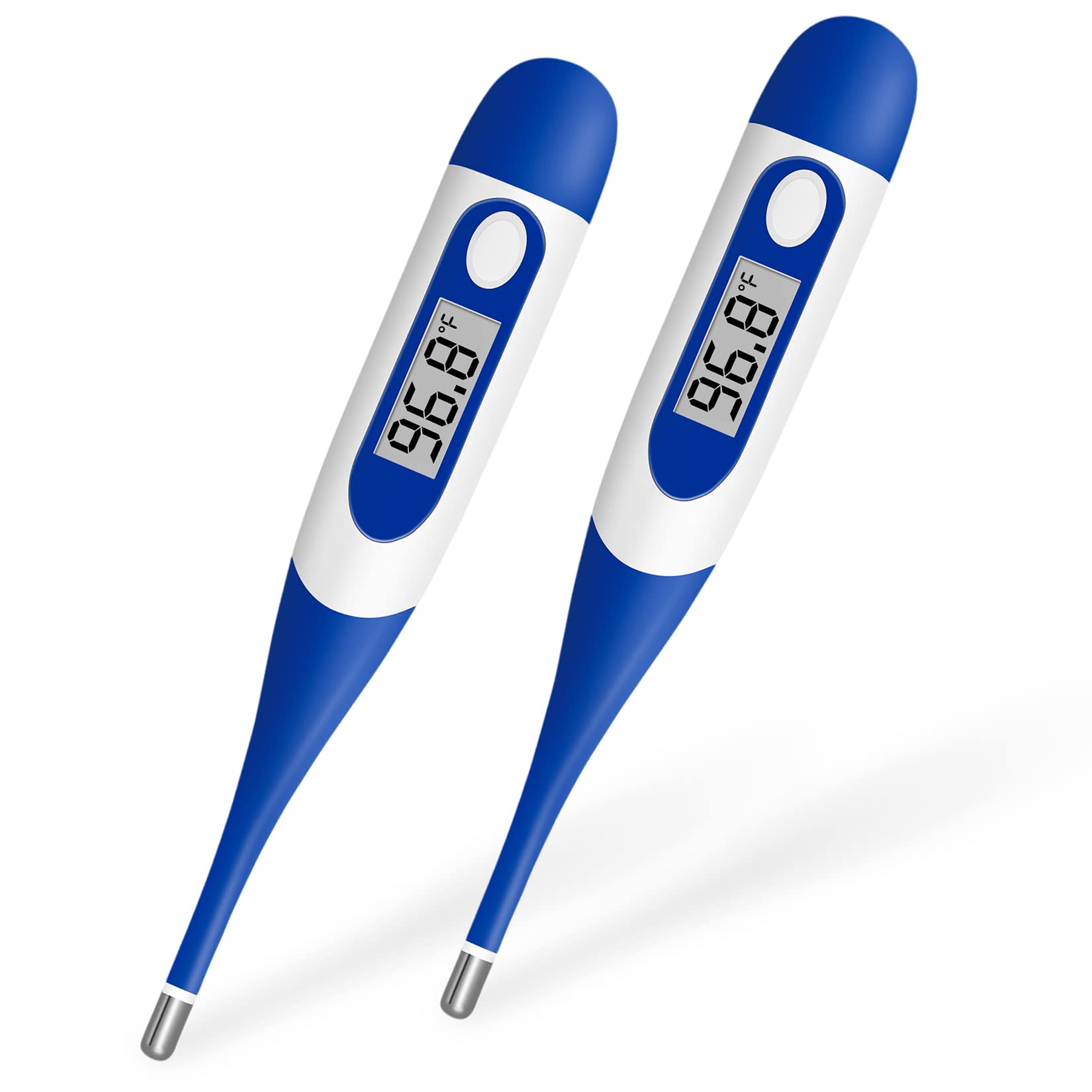 Thermometer, 2 Pack Digital Oral Thermometer, Detect Fever Quickly, Oral Armpit and Rectal Thermometer with FDA Certification, for Babies Children and Adults, Blue.