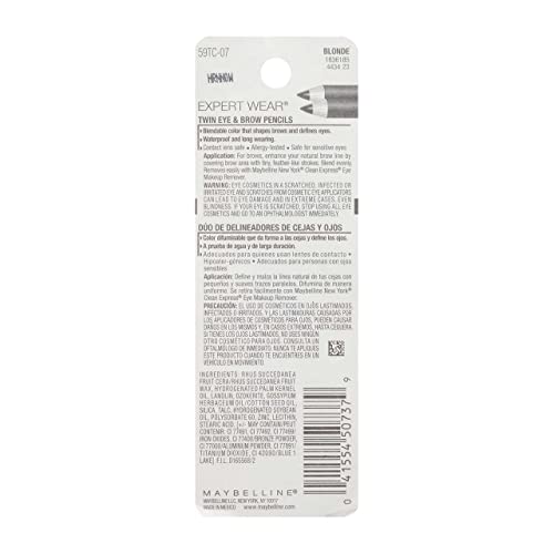Maybelline Expert Eyes Brow And Eye Pencil, Blonde [107], 0.03 oz ( Pack of 4)