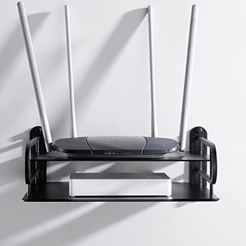 Shelf Bracket Black Wireless WiFi Router Storage Organizer Container Boxes,TV Set Top Boxes Wall Mounting Support Rack Shelf Bracket Wall Hanging Bracket ( Size : 1 )