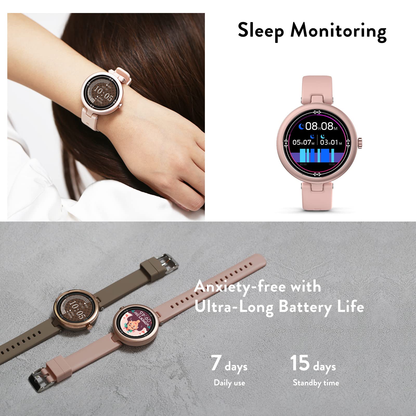 Smart Watches for Women Smartwatch Android iPhone Compatible Fitness Tracker Custom Dial Sport Watch for Ladies