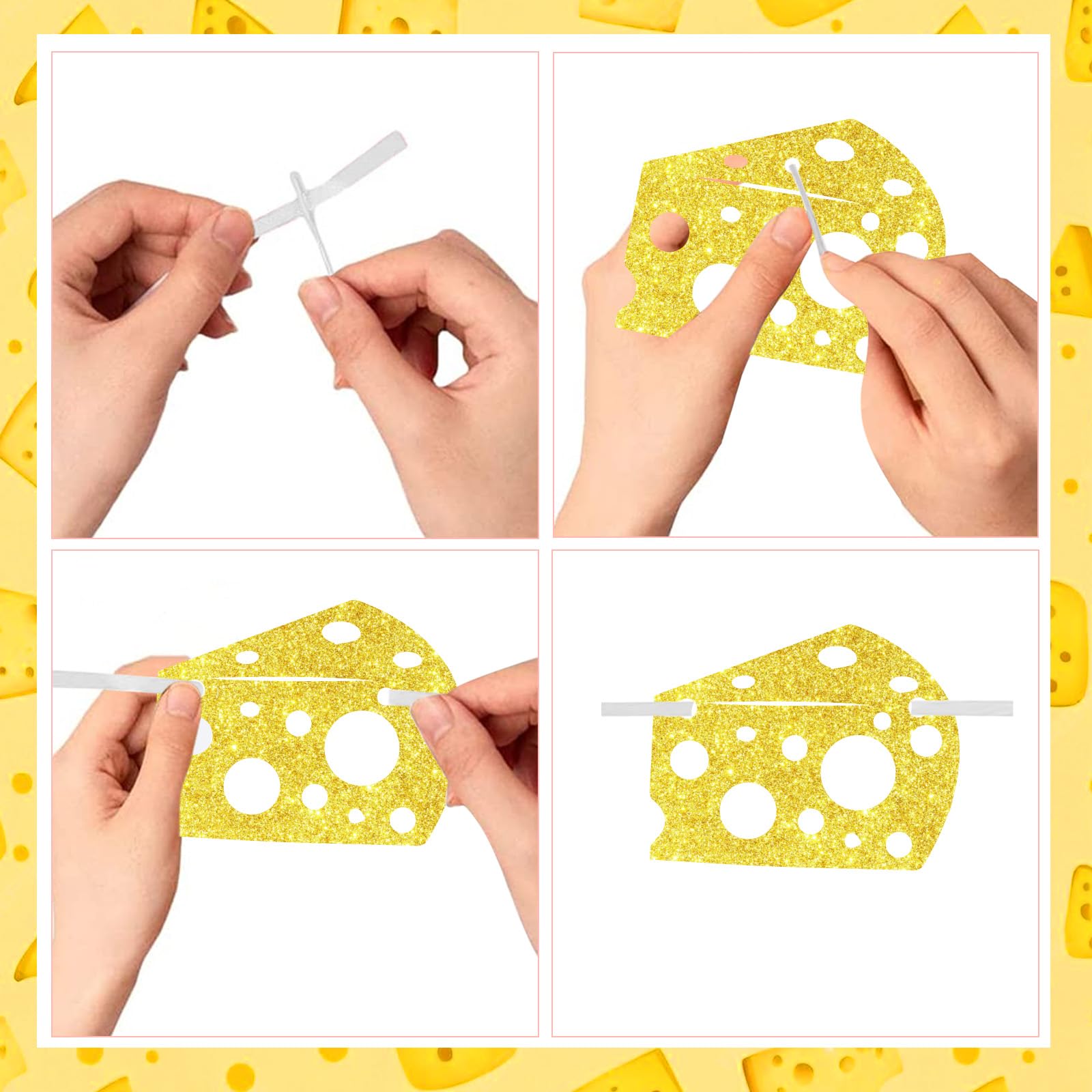 Sursurprise Cheese Themed Party Decorations, 3Pcs Cheese Banner for Macaroni and Cheese Birthday Decorations Party Supplies
