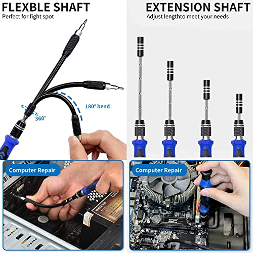 Precision Screwdriver Set, Unamela 139 in 1 Computer Repair Tool Kit, Magnetic Screwdriver Kit with 120 Bits Compatible for PC Building, Laptop, MacBook, Tablet, iPhone, PS4, Xbox, Game Console