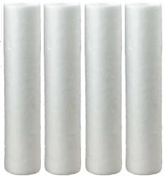 Tier1 10 Micron 20 Inch x 4.5 Inch | 4-Pack Spun Wound Polypropylene Whole House Sediment Water Filter Replacement Cartridge | Compatible with Hydronix SDC-45-2010, Home Water Filter