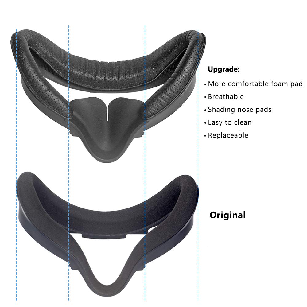 HIJIAO Latest Upgrade Accessories for Oculue Quest 2, including VR Facial Interface Bracket & PU Leather Foam Face Cover Pad Replacement & Protective Lens Cover for Oculus Quest 2