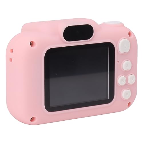 Jopwkuin Selfie Camera Toy, Portable Front Rear Lens Kids Digital Camera USB Rechargeable with 32G Card for Outdoor (Pink)