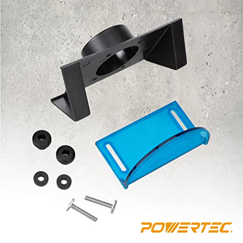 POWERTEC 71733 Full Size Router Bit Guard Kit with Router Table Dust Port | 2.5” ID x 6.5” Dust Collection Adapter