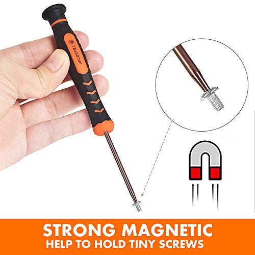 TECKMAN 11 in 1 Torx Screwdriver Set with T3 T4 T5 T6 T7 T8 T9 T10 Security Torx Screwdriver & Tweezer,Magnetic Screwdrivers Precision Repair Kit for Xbox,PS4,Macbook,Computer,Ring Doorbell & Knife