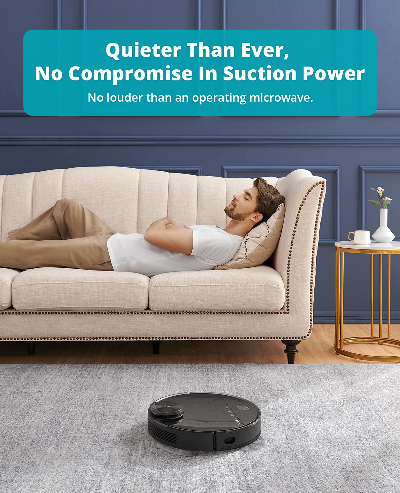 VIOMI V3 Max 2700Pa Robot Vacuum Cleaner Work 300mins with Alexa/Google, Robot Vacuum and Mop Combo with Smart Mapping Technology,Lidar Navigation Robotic Vacuums