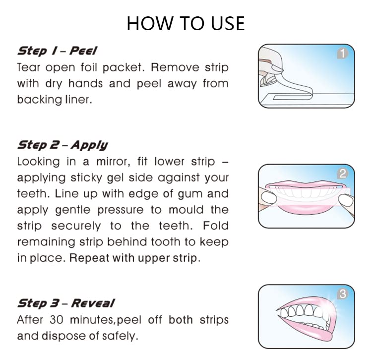 Teeth Whitening Strips for Non-Sensitive Professional Effect Teeth Whitening of 28 Whitener Strips (14 Treatments) (White Transparent)